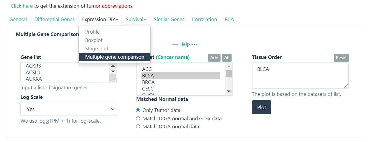 分享分析TCGA的数据库——GEPIA（一）_gepia数据库-CSDN博客