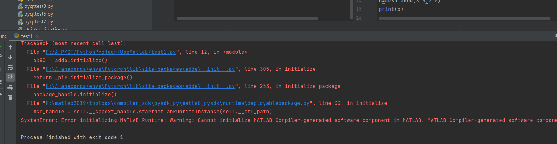 记一次错误的Python调用matlab测试。_error initializing matlab runtime: warning ...