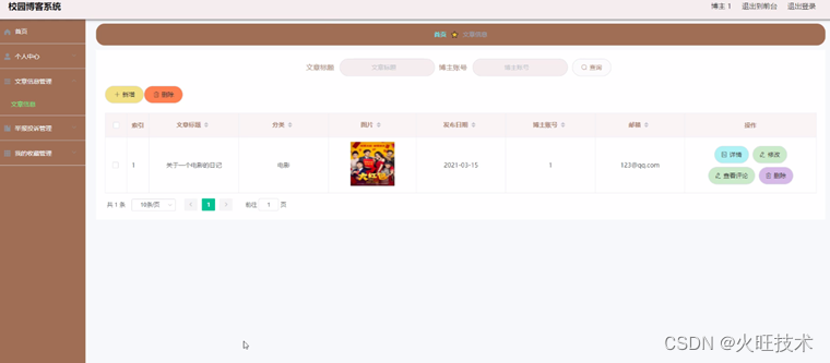 Springboot校园博客系统文档源码)学院博客管理系统 Csdn博客