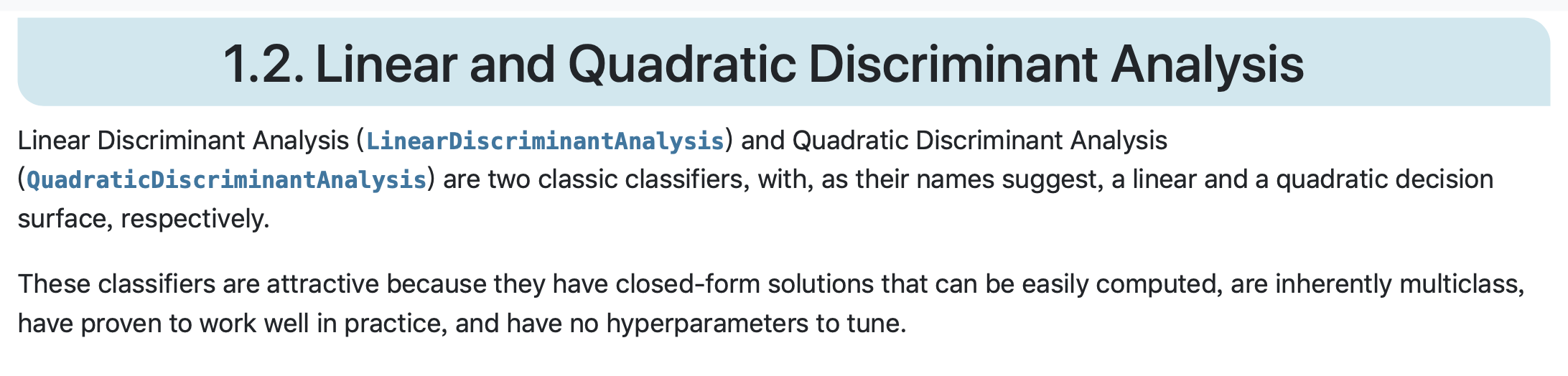 1.2. Linear and Quadratic Discriminant Analysis（线性判别和二次判别分析）（一 ...