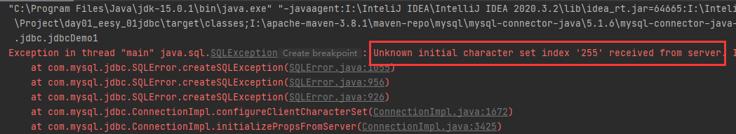 【mybatis】遇到的问题（Unknown initial character set index ‘255‘ received from server）_mybatis unknown ...
