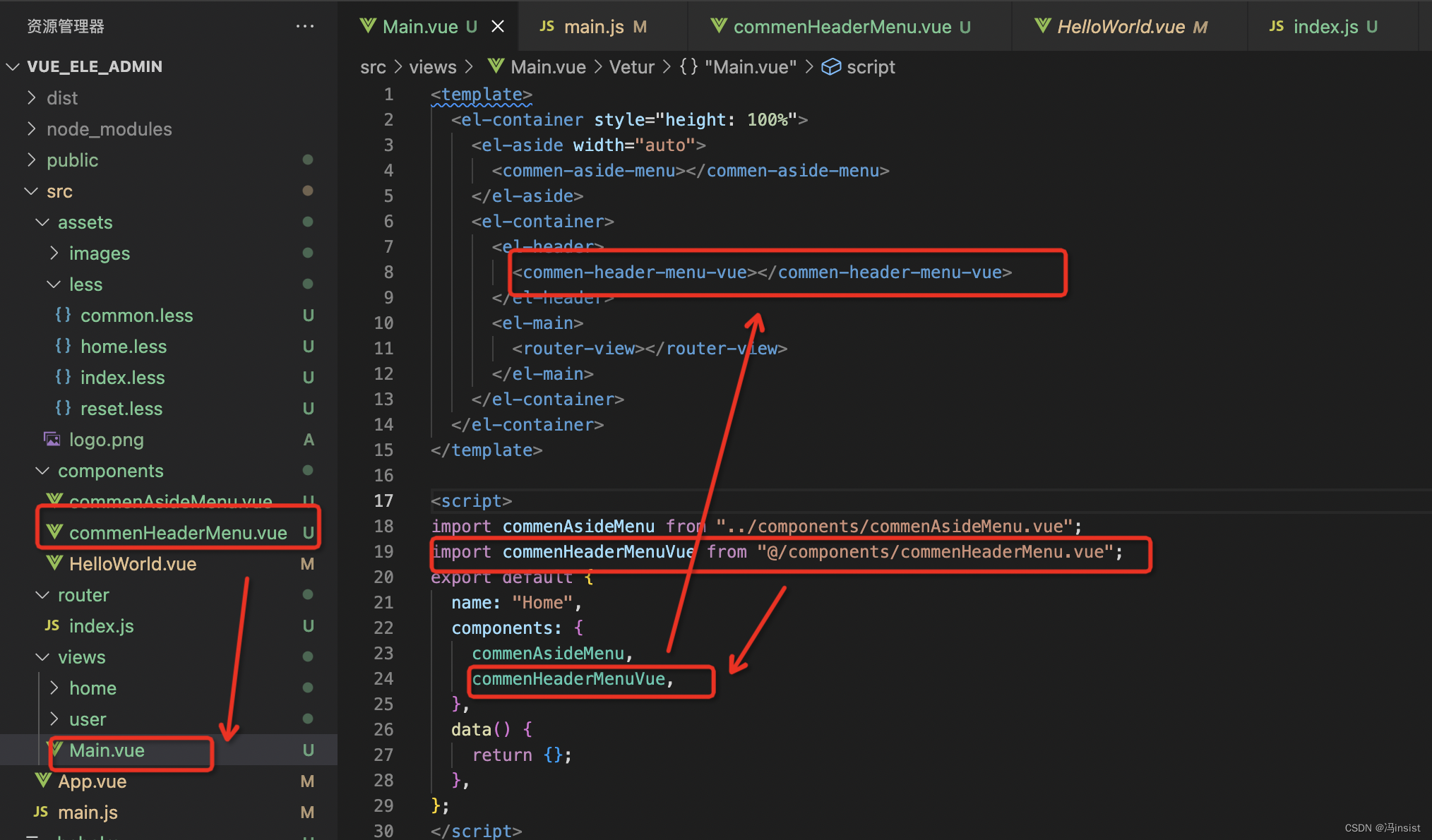 Vue Element Admin 综合开发三：header组件的实现、vuex的使用、main组件（home页面）的实现vue Header组件 Csdn博客