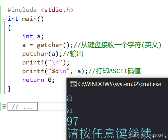 C语言（输入输出函数getchar，putchar、gets、puts，scanf，printf的功能以及用法）_putchar输出空格-CSDN博客