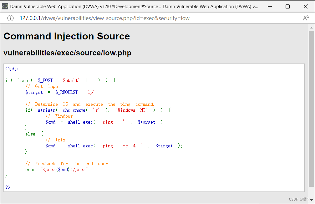 Dvwa Command Injection 命令注入 Dvwa命令注入添加新用户 Csdn博客