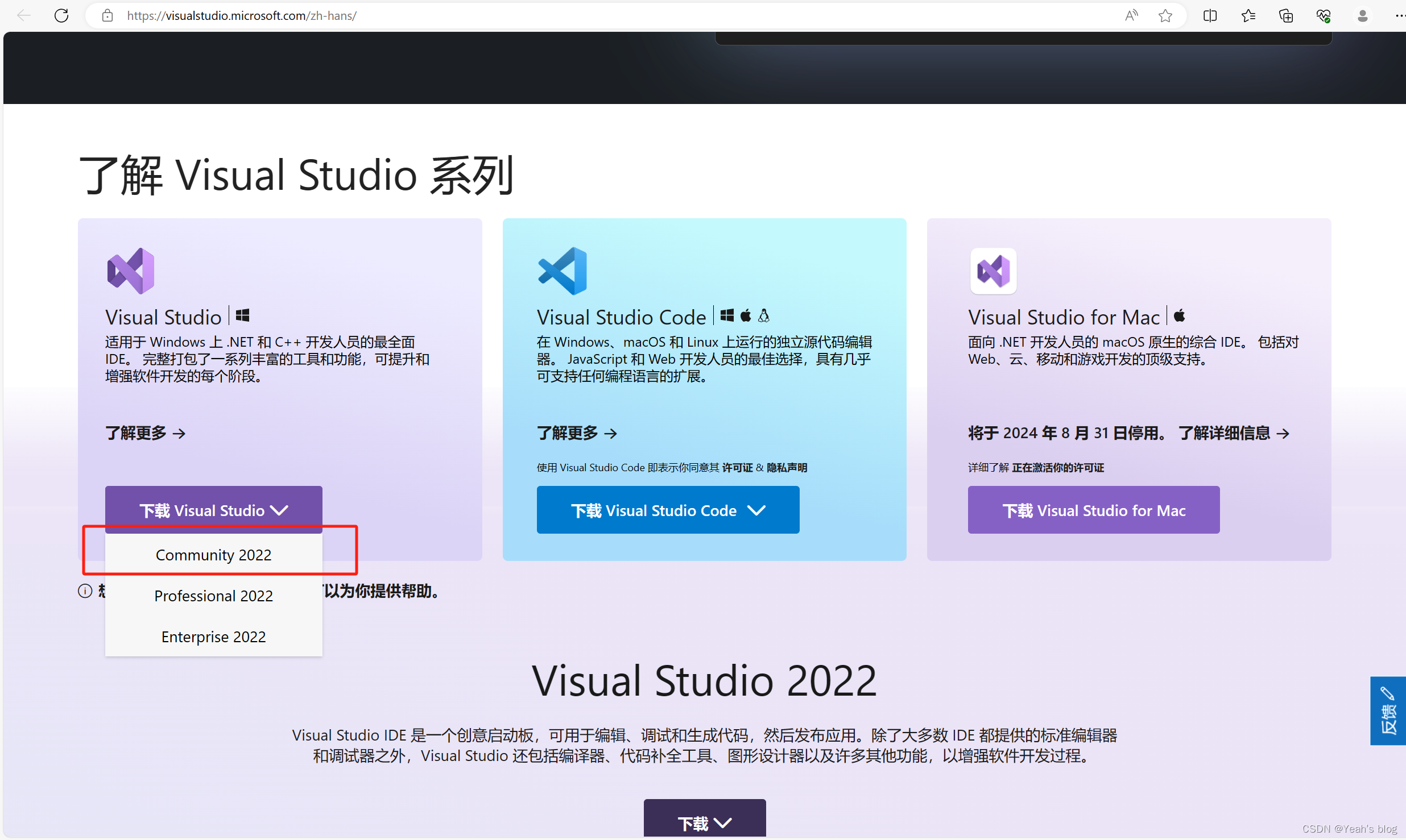 【安装过程记录】下载安装Visual Studio 2022_visual studio 2022无法下载安装文件-CSDN博客