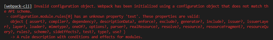 Invalid configuration object. Webpack has been initialized using a configuration object that ...