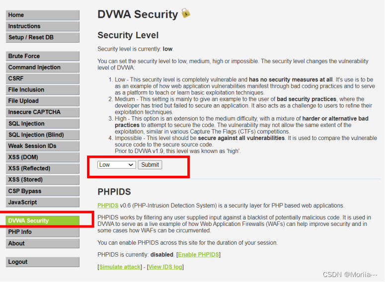 DVWA靶场的搭建_dvwa设置难度-CSDN博客