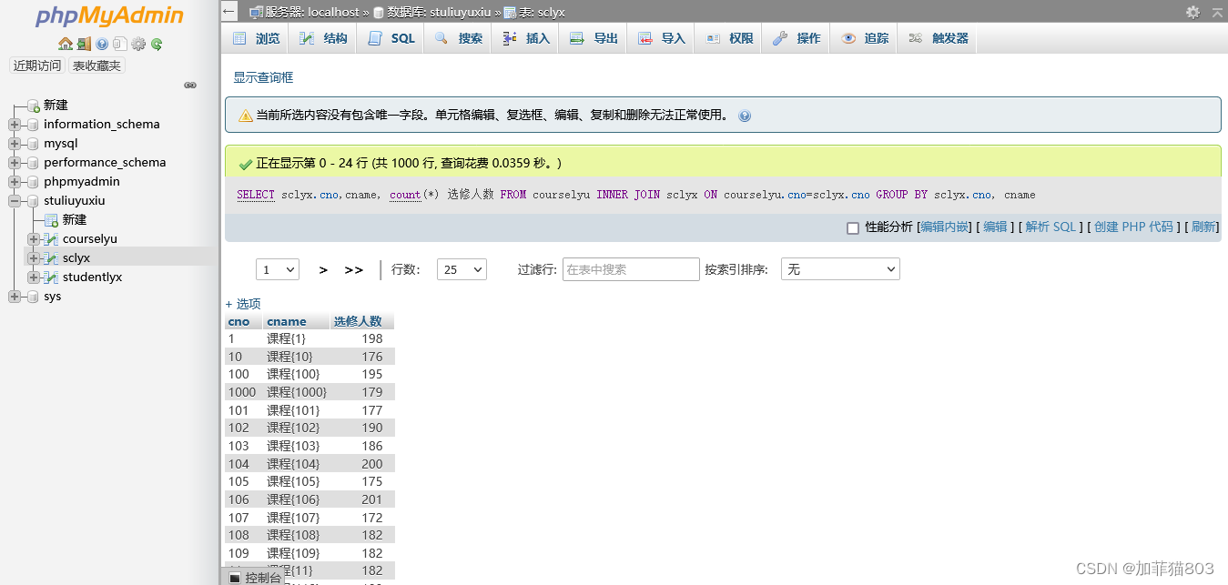 数据库实验六 连接查询查询所有有先修课的课程号和课程名 Csdn博客 