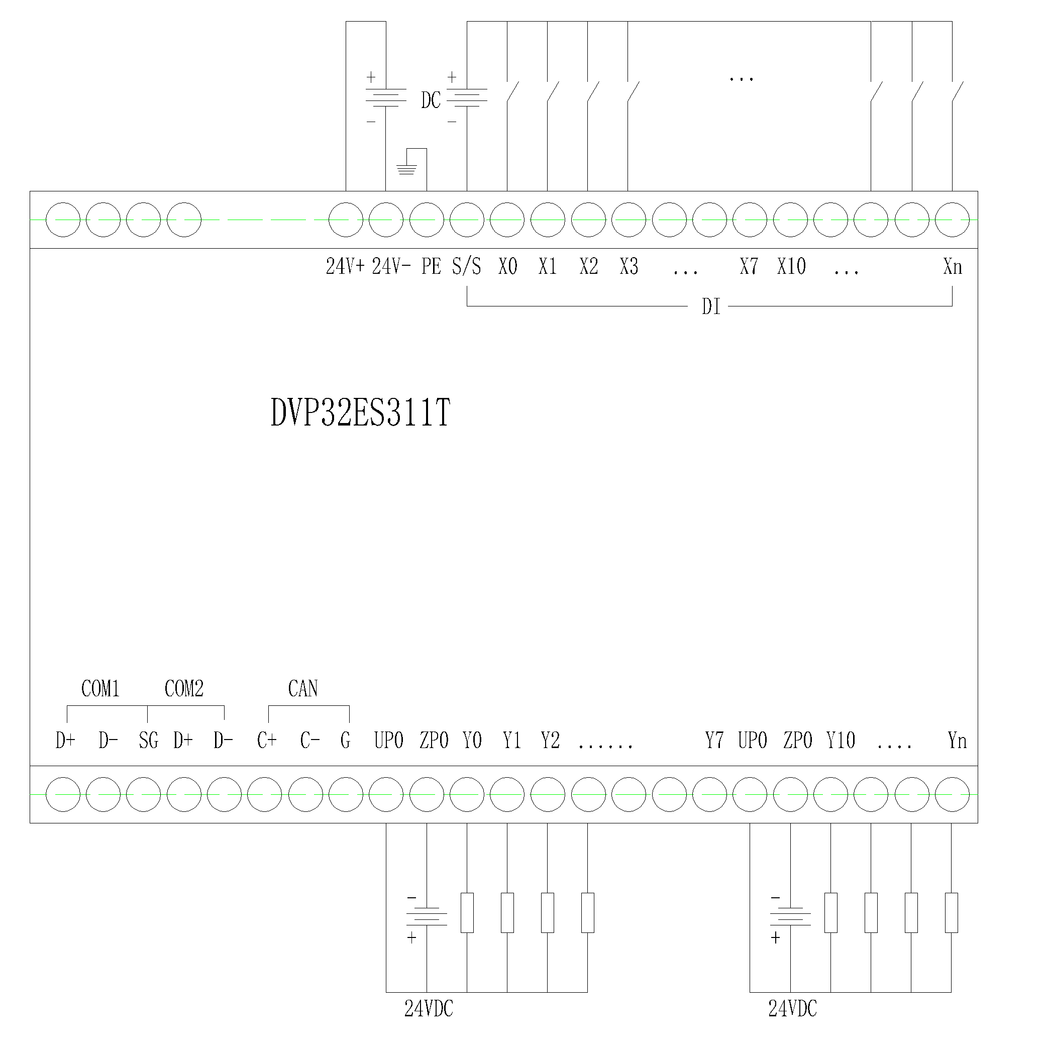 Delta ES3 Easy PLus 系列 6. 技术规格及硬件接线_台达dvpe3plc输出接线图-CSDN博客