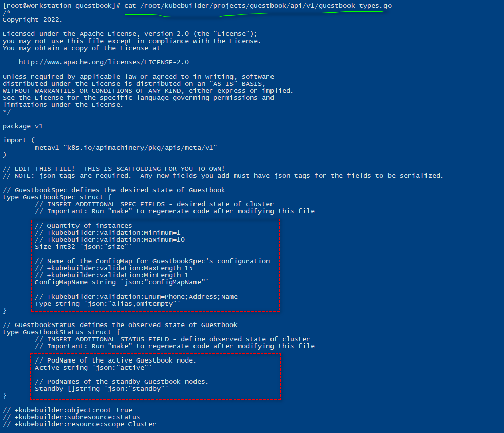 kubebuilder实践笔记(3) - 修改CRD中的字段_kubectl命令 更新 crd 指定字段-CSDN博客