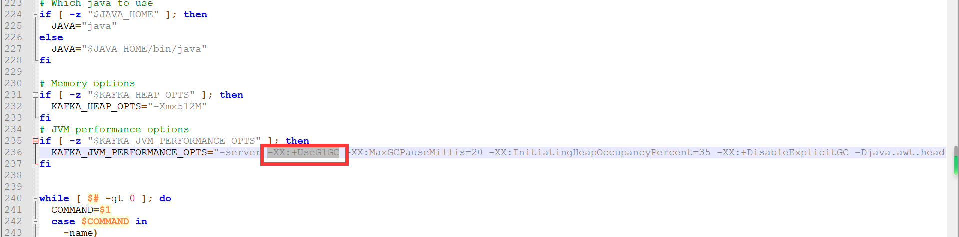 kafka启动失败：Error: VM option ‘UseG1GC‘ is experimental and must be enabled via -XX ...