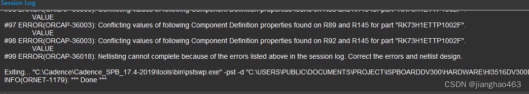 Allegro 17.x 导出网表失败_error(orcap-36003): conflicting values of followin-CSDN博客