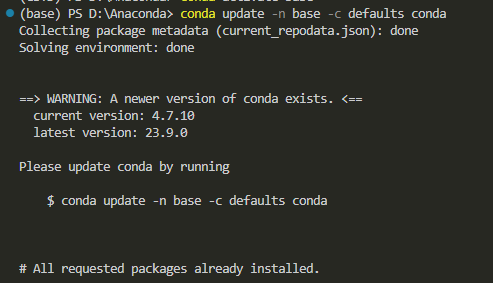 【环境与命令】conda环境更新_conda update -n base -c defaults conda-CSDN博客