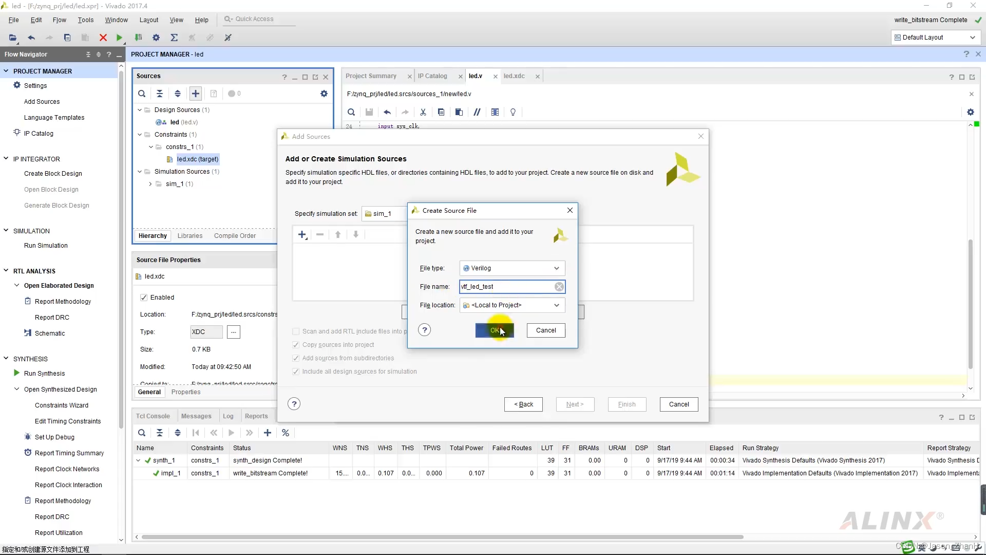 【ALINX】FPGA ZYNQ视频教程AX7020教程—02_Vivoda初体验LED灯工程_alinx ax7020-CSDN博客