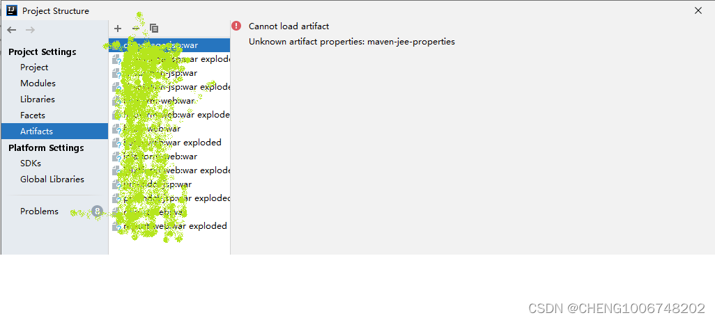 Idea导入maven Web项目后报cannot Load Artifact的原因 Unknown Artifact Properties
