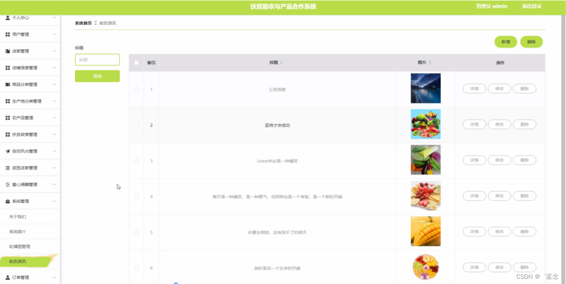 计算机毕业设计springboot扶贫助农与产品合作系统694659【附源码数据库部署lw】基于soringboot农产品管理系统数据库设计 Csdn博客