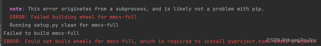 【ERROR: Could not build wheels for mmcv-full, which is required to ...