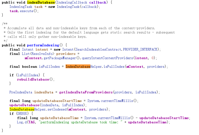 Data initialization operation of the data search process in the Settings search bar - Programmer ...