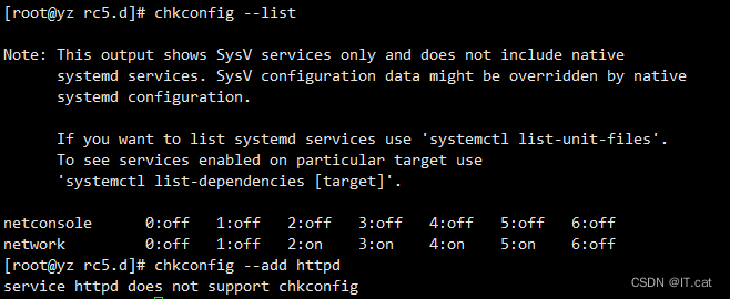 chkconfig --add 服务名 报错“error reading information on service httpd: No ...