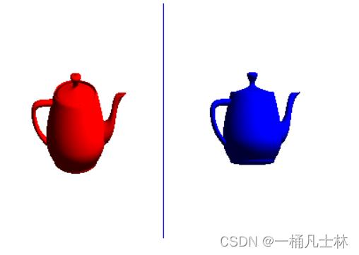 使用opengl,在窗口中绘制两个立体图形,位置分别为窗口的左侧和右侧,添加光照,两个图形分别绕x轴和y轴旋转。glut图形位置 Csdn博客