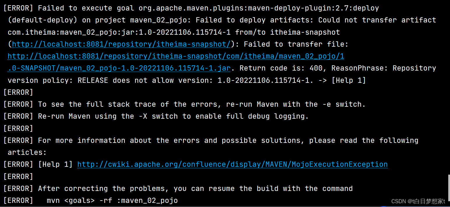 【无标题】maven上传私服400错误_maven上传远程仓库400-CSDN博客