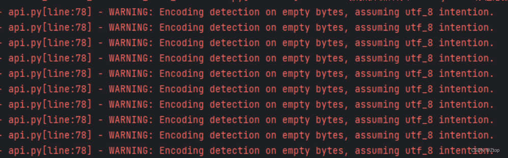 WARNING: Encoding detection on empty bytes, assuming utf_8 intention.解决 ...