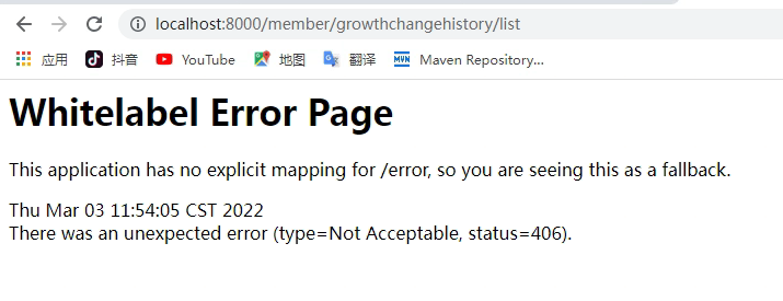 网页406 idea Could not find acceptable representation_there was an unexpected error (type=not ...