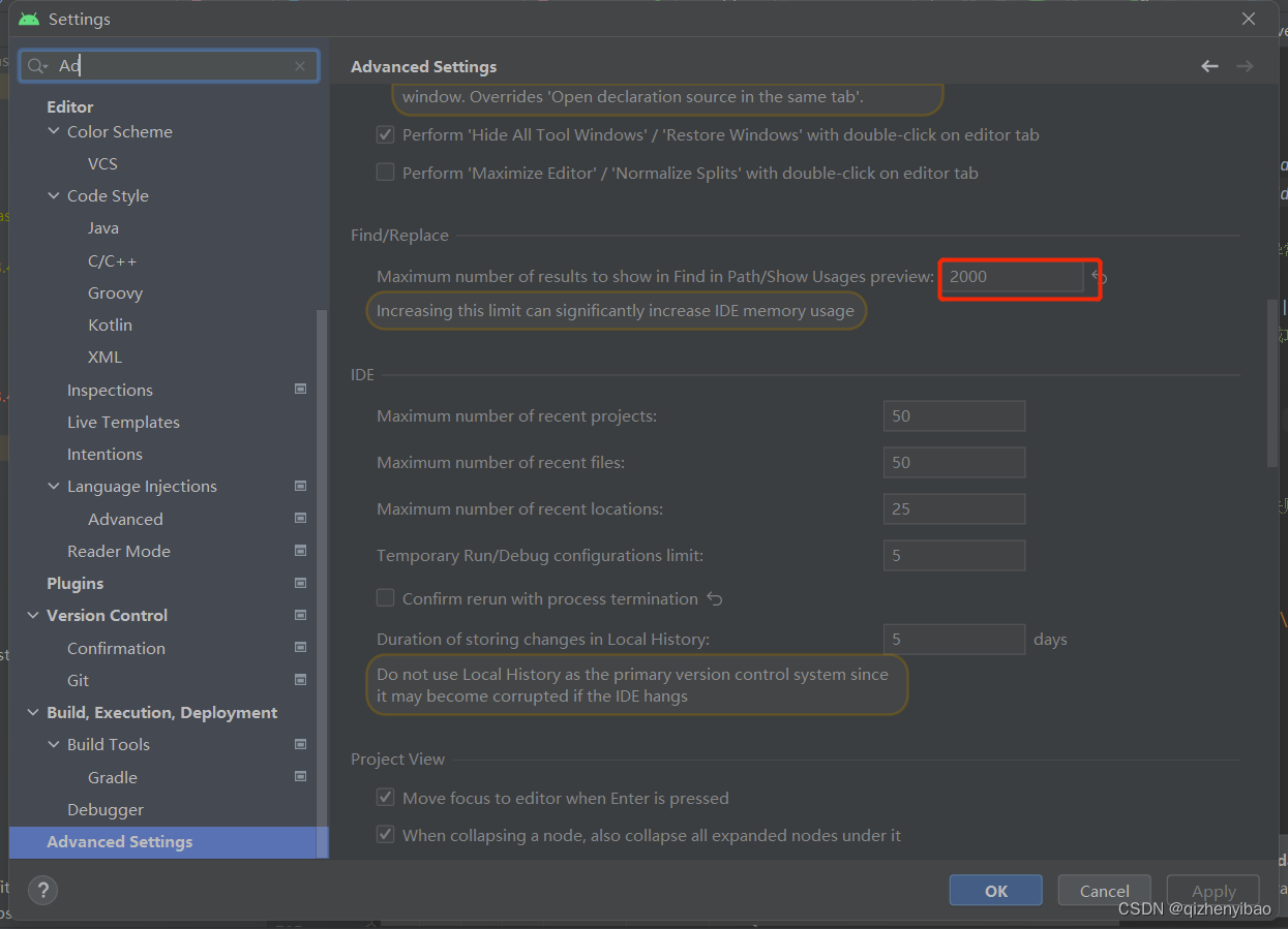 Android Studio解除全局搜索100条限制及ide.usages.page.size找不到解决办法_ide.usages.page.size idea搜不到-CSDN博客
