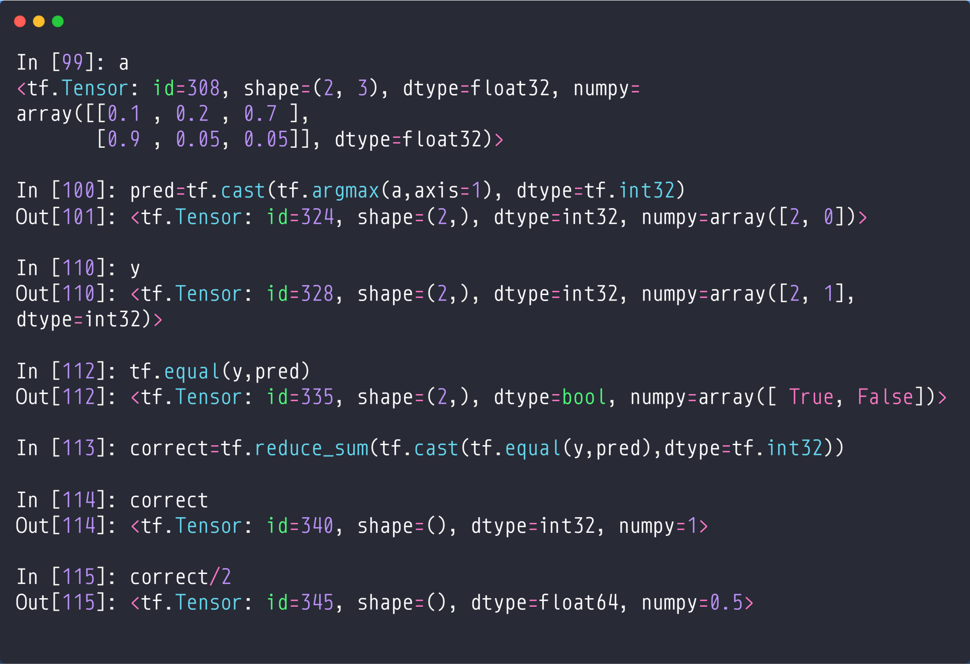 TensorFlow2-高阶操作（三）：数据统计【tf.norm（范数）、tf.reduce_max（最大值）、tf.argmax（最值索引）、tf.equal（张量比较）、tf.unique ...