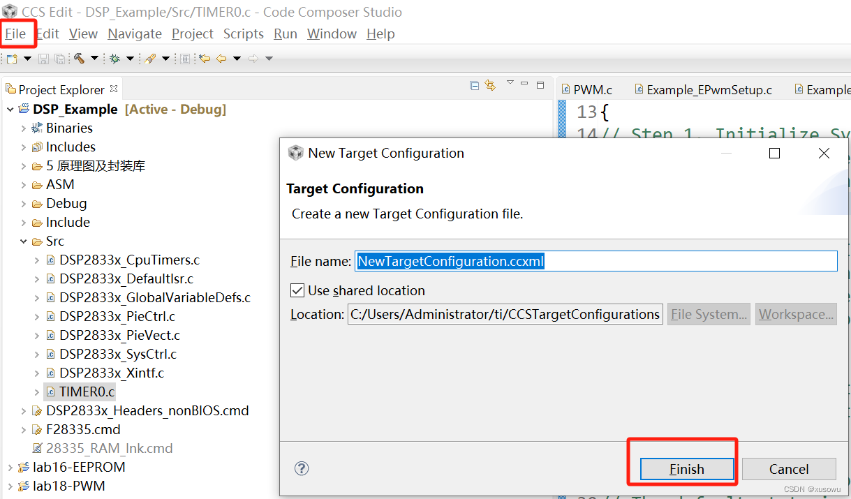 DSP28335学习笔记-编译、下载、调试、烧写_28335读写eeprom-CSDN博客