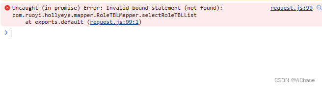 若依Invalid bound statement (not found): com.ruoyi.hollyeye.mapper.RoleTBLMapper.selectRoleTBLList ...