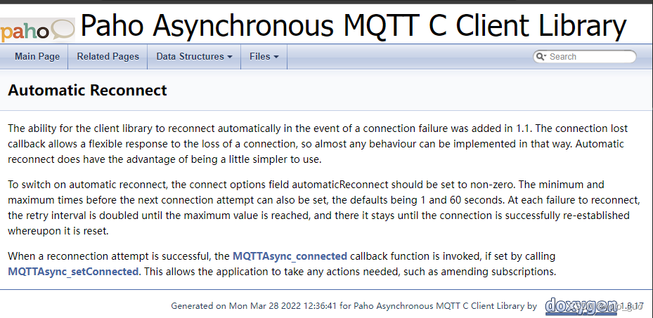 MQTT 之 paho.mqtt.c 库的自动重连的使用_mqtt的重试间隔-CSDN博客