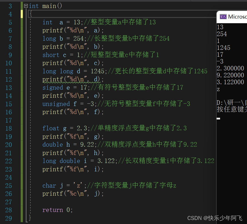 C语言中数据的基本类型（202287）整型和实型的区别 Csdn博客