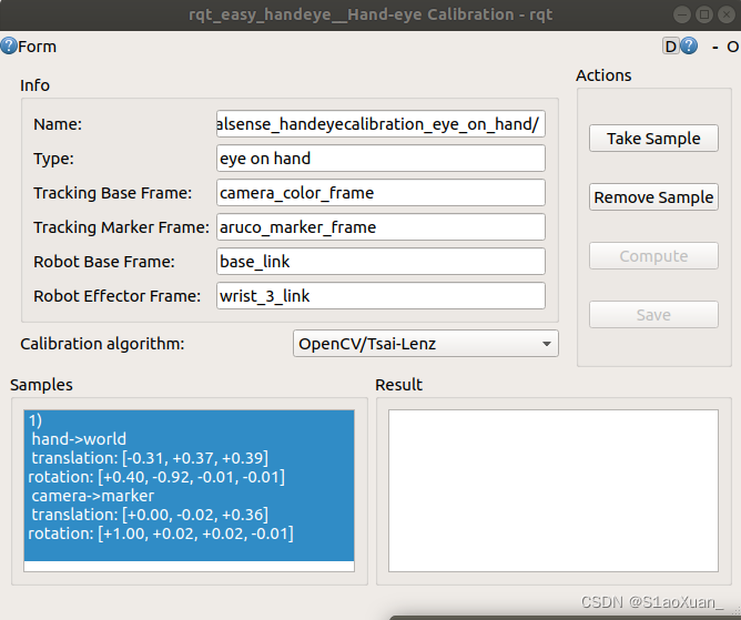 UR10e+d405相机 easy_handeye眼在手上标定过程记录_easy handeye-CSDN博客