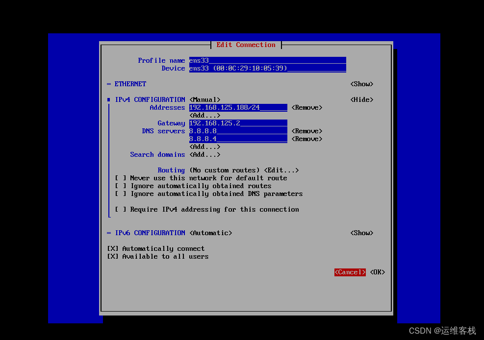Linux使用nmtui命令配置网卡（图形界面）_nmcli 图形界面-CSDN博客