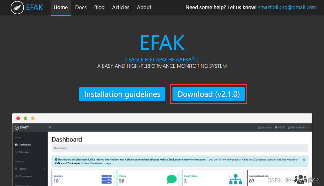 Kafka监控工具EFAK安装（Eagle）_efak下载-CSDN博客