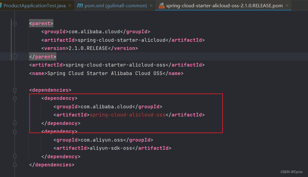 导入spring-cloud-starter-alicloud-oss里面spring-cloud-alicloud-oss爆红_spring-cloud-starter-alicloud ...