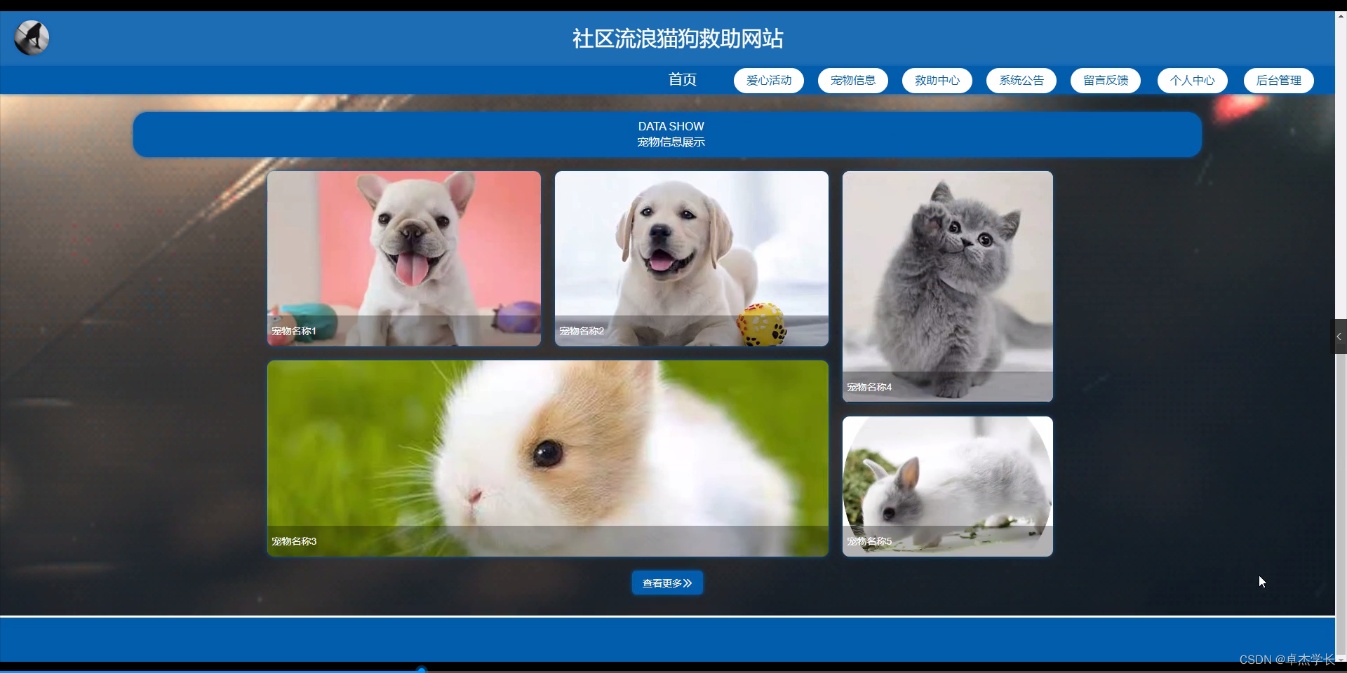 Java计算机毕业设计社区流浪猫狗救助网站(附源码、数据库)流浪狗募捐网站源码 Csdn博客