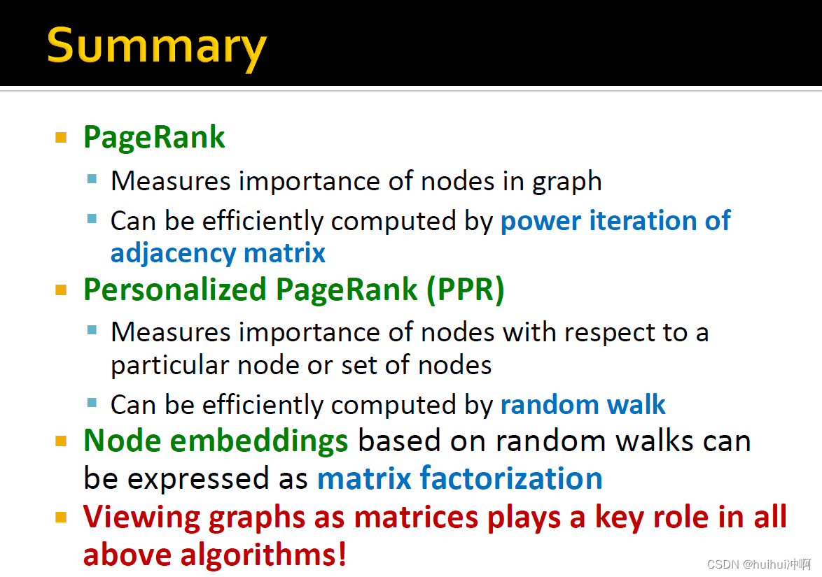 CS224W 4 Graph as Matrix: PageRank,Random Walks and Embeddings_pagerank random walk-CSDN博客