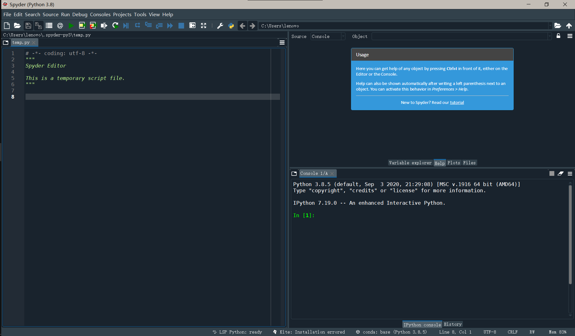 Anaconda（Spyder)界面变成横排版的如何调整_为什么python打开后窗口都变成横着的了-CSDN博客