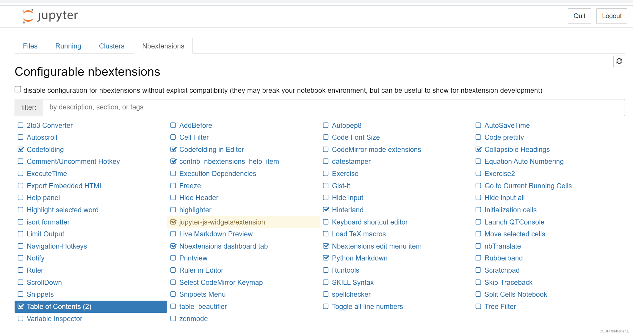 Jupyter Notebook增强扩展插件nbextension的安装设置与卸载卸载nbextensions Csdn博客