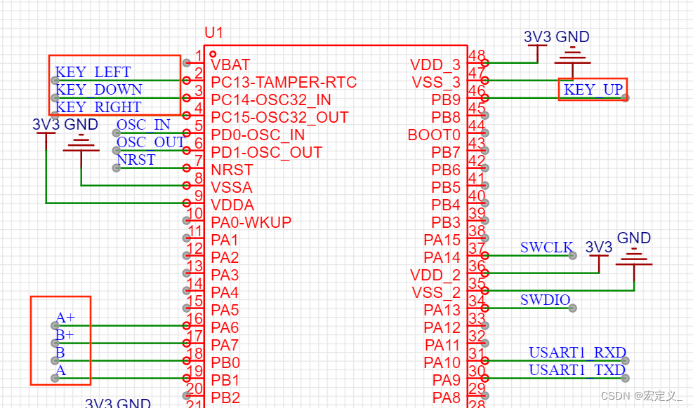 1.3双摇杆遥控器电路部分--stm32f103基本外设电路（ST-link下载、串口、按键、摇杆、电量检测、LED指示灯、0.96寸OLED、NRF24L01）_遥控器原理 电位器-CSDN博客