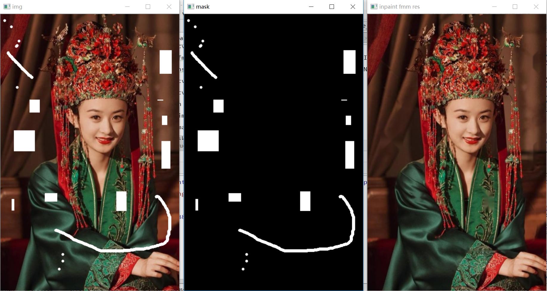 Python，OpenCV中的图像修复——cv2.inpaint()_程序媛一枚~的博客-CSDN博客