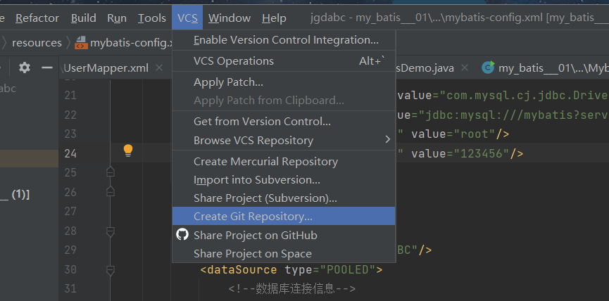 project is registered as a Git root, but no Git repositories were found there-CSDN博客