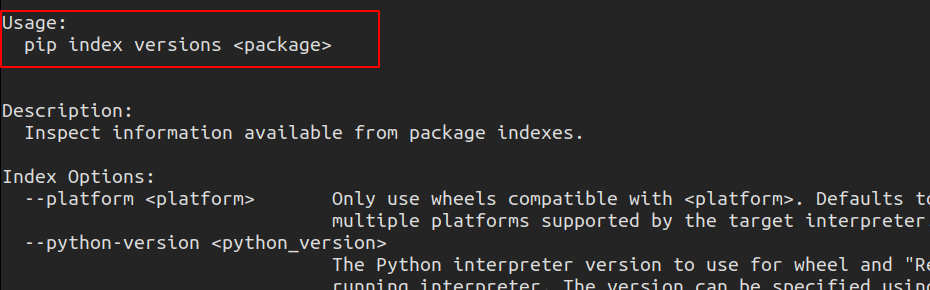 用pip查看要安装的python包的所有版本_pip查看包的可用版本-CSDN博客