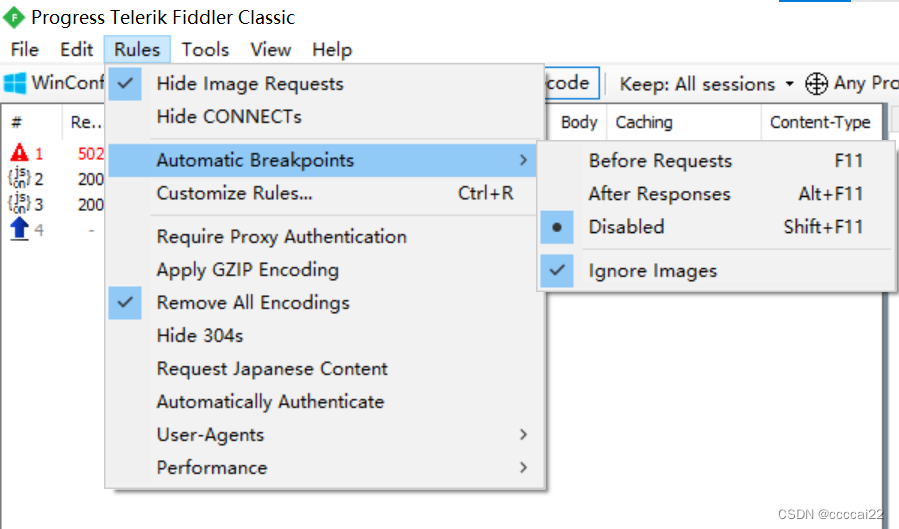 Fiddler学习笔记-设置断点和修改请求包内容或响应包内容_fiddler断点修改数据-CSDN博客