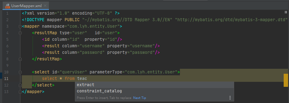 idea MySQL的Mapper映射xml文件里的sql语句提示_idea xml mapper映射提示-CSDN博客