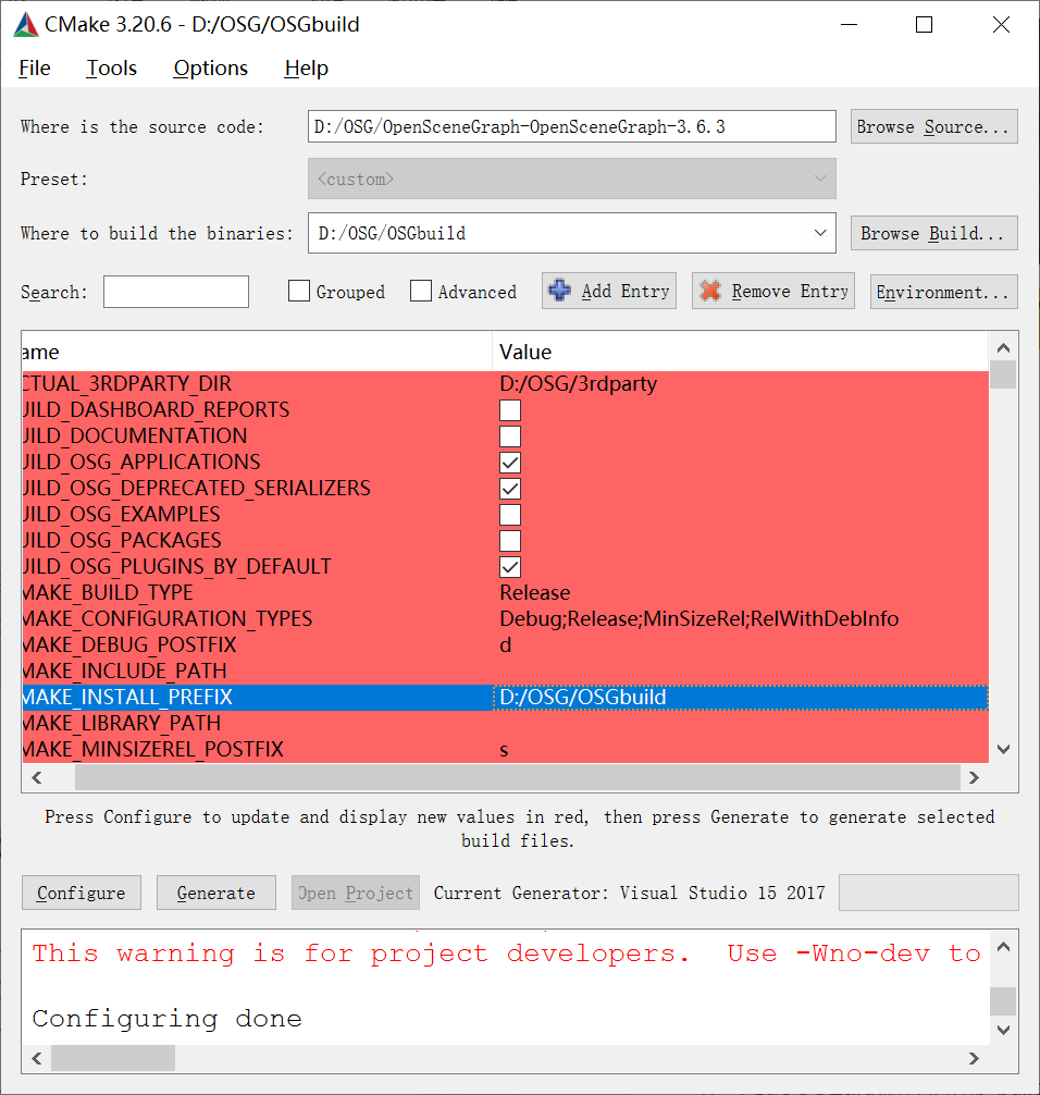 WIN10系统下OSG/OSGEARTH的VS2017环境配置_vs2017配置proj-CSDN博客