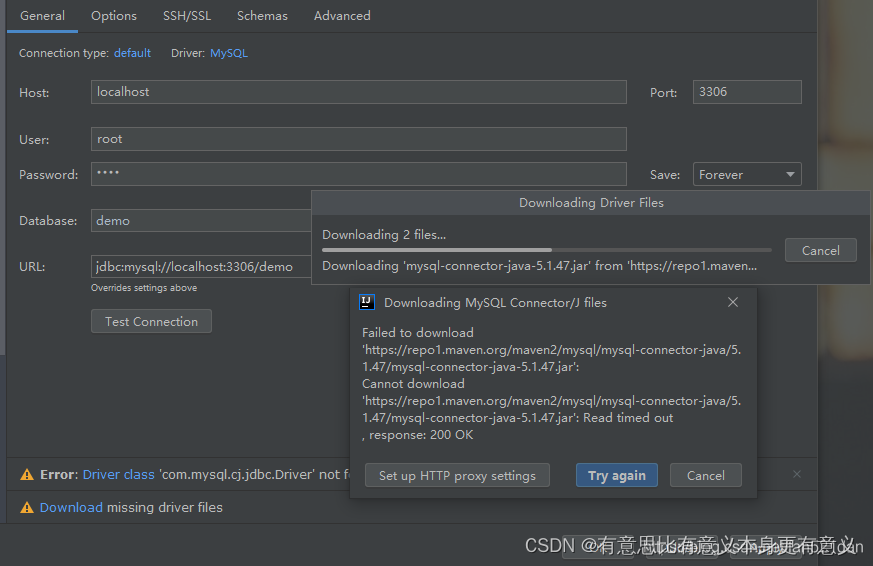 Idea使用 Database 去连接 Mysql 下载驱动失败问题idea无法下载mysql Connector Csdn博客 