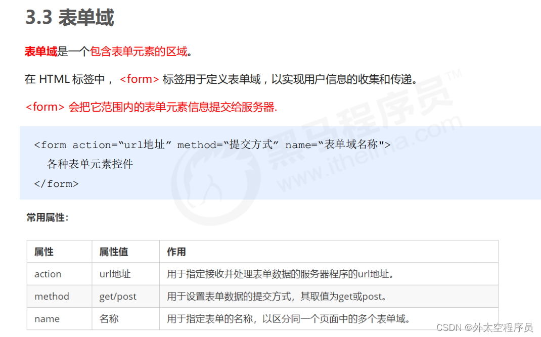 Html表单标签 Csdn博客